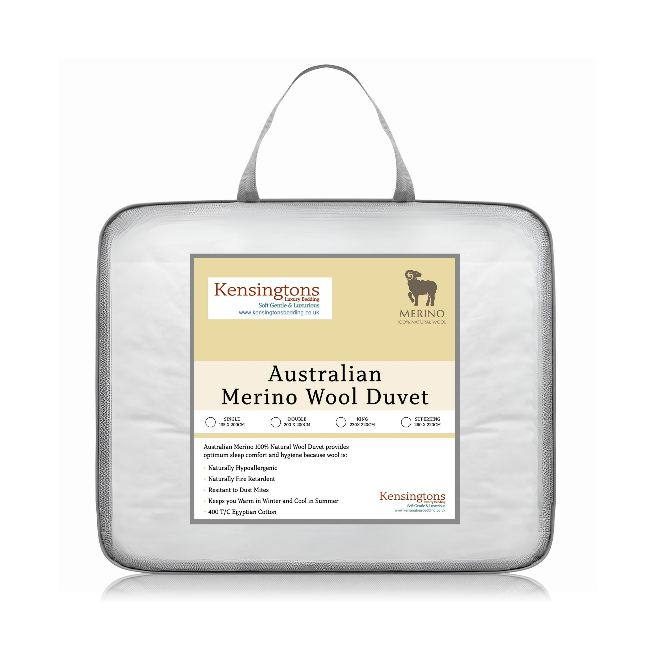 Natural Merino Wool Duvet 15 Tog Perfect Temperature Control ...