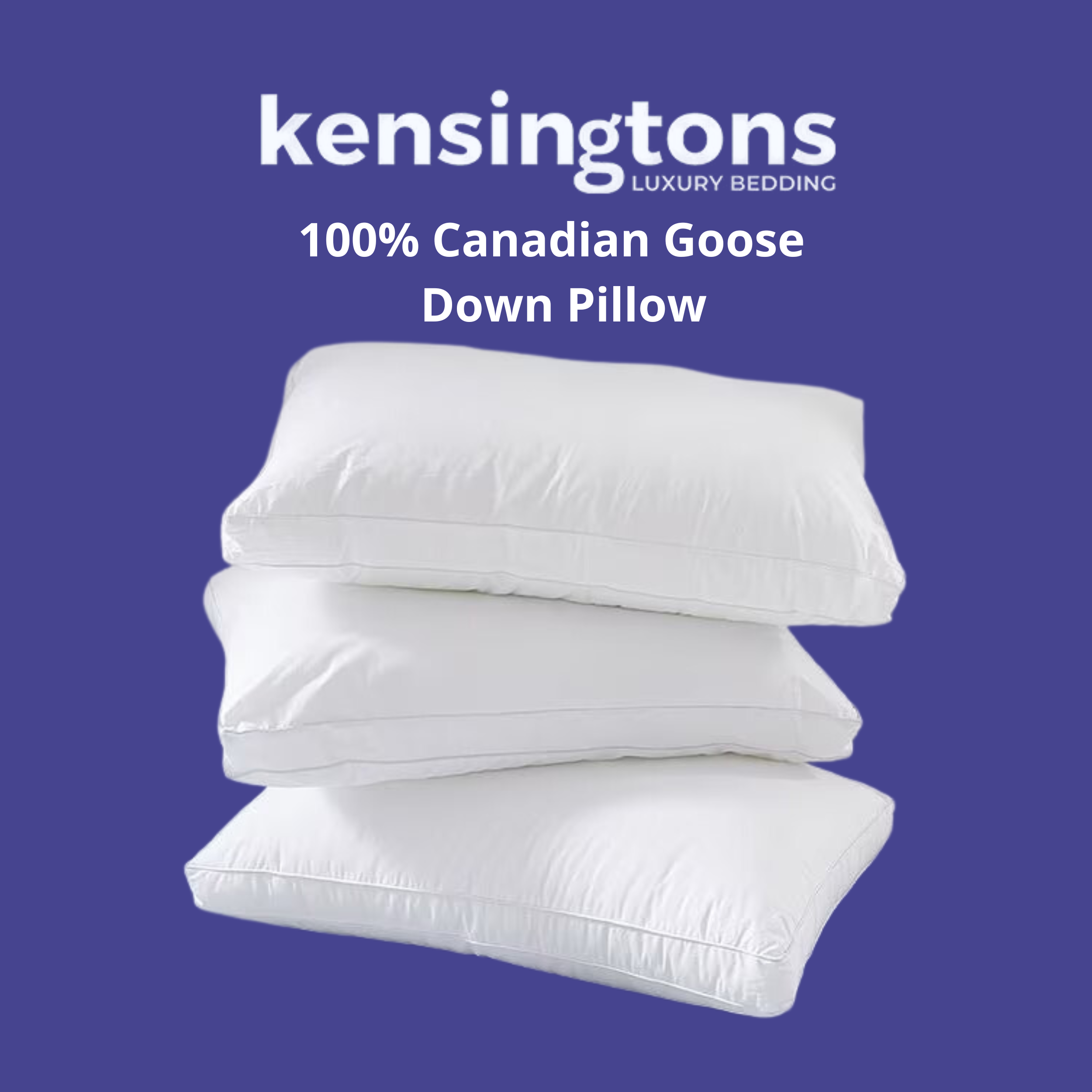 Luxury Canadian Goose Down Pillow - Medium Firm Support – Kensingtons ...